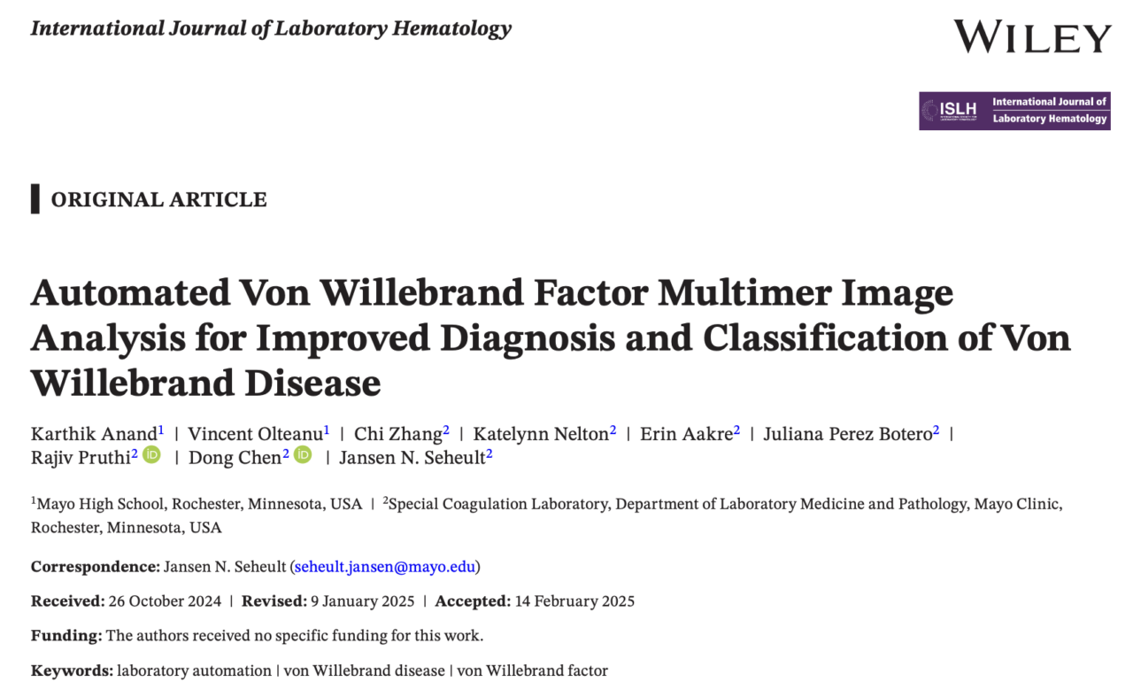 Automated VWF Multimer Analysis Using Deep Learning for Improved ...