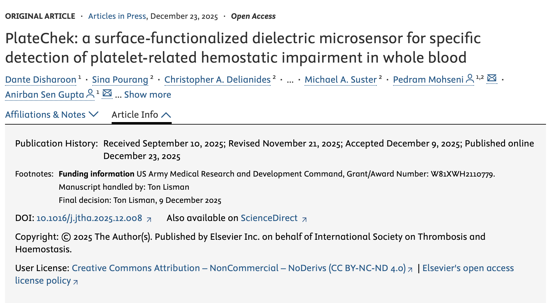 Anirban Sen Gupta Presents PlateChek - Hemostasis Today