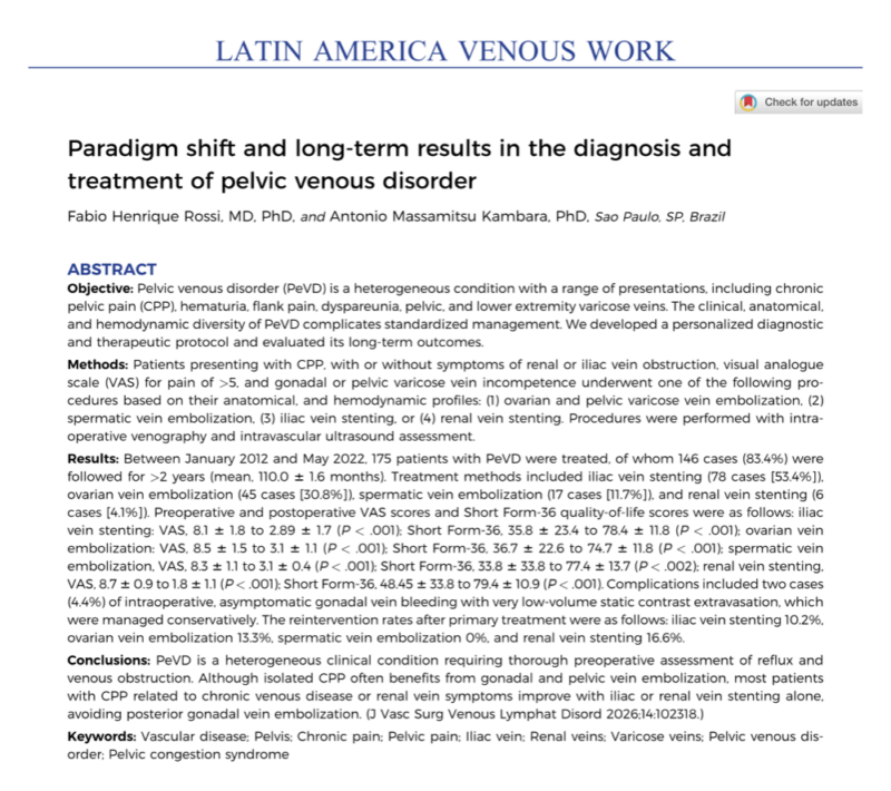Jan Sloves: Pelvic Venous Disorder Is Not a Single Syndrome ...